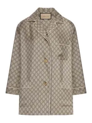 Gucci Gg Supreme Print Silk Shirt