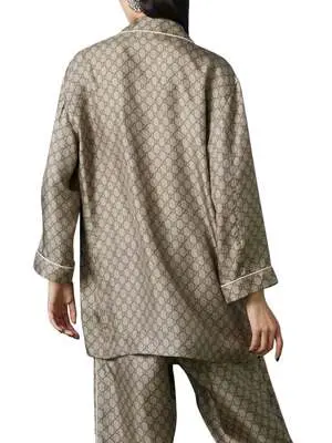 Gucci Gg Supreme Print Silk Shirt