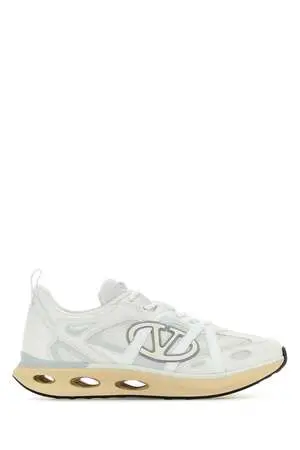 Valentino Garavani Leather And Fabric Vlogo Easyjog Sneakers - White