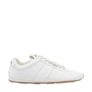 Miu Miu MIU MIU Leather Lace-Up Sneakers White