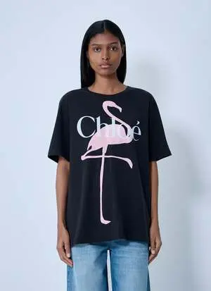 Chloé Logo Motif T-shirt - Gray