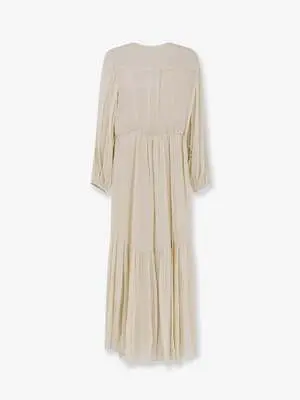 Isabel Marant Étoile V-neck Long Sleeve Maxi Dress - Cream