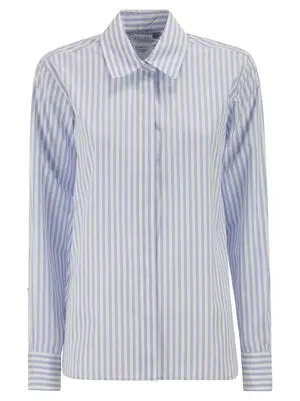 Max Mara MAX MARA MAccenni Striped Poplin Shirt Blue