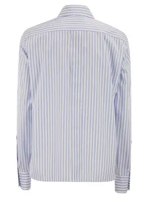 Max Mara Maccenni Striped Poplin Shirt - Blue
