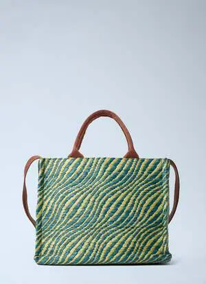 Marni Raffia Logo Basket Bag - Green