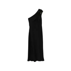Max Mara One-shoulder Draped Midi Dress - Black