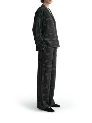 TOTEME Silk Monogram Shirt - Black