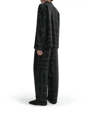 TOTEME Silk Monogram Shirt - Black