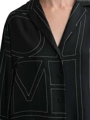 TOTEME Silk Monogram Shirt - Black