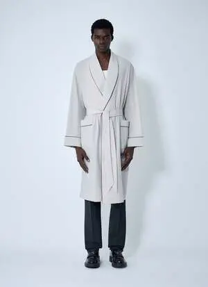 Prada Limestone Robe Coat - Cream