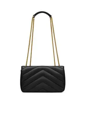 Saint Laurent Loulou Small Leather Bag - Black