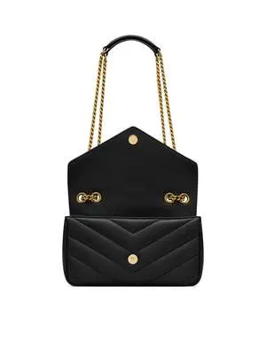 Saint Laurent Loulou Small Leather Bag - Black