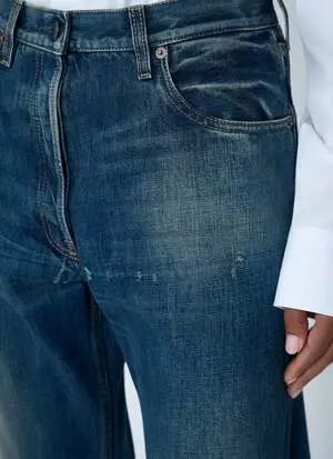 Prada Relaxed Fit Distressed Denim Jeans