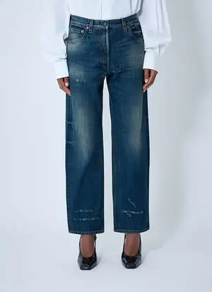 Prada Relaxed Fit Distressed Denim Jeans - Multicolor