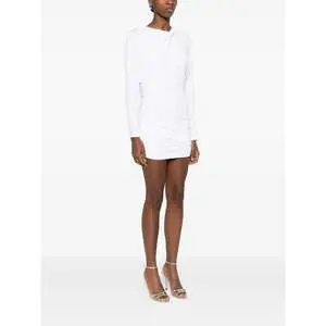 Christopher Esber Draped Cowl Neck Mini Dress - White