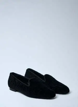 TOTEME Shearling-lined Suede Loafers - Black