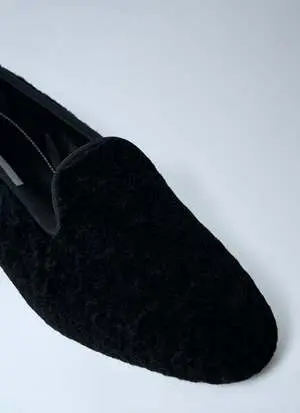 TOTEME Shearling-lined Suede Loafers - Black