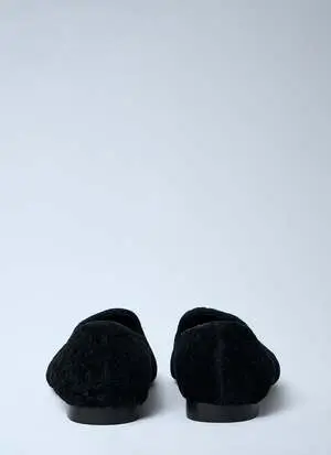 TOTEME Shearling-lined Suede Loafers - Black