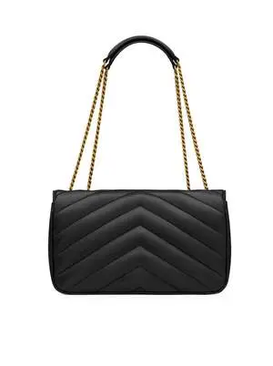 Saint Laurent Loulou Medium Quilted Lambskin Shoulder Bag - Black