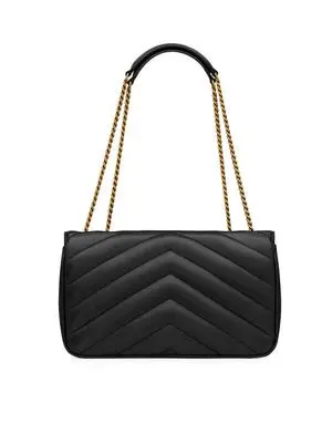 Saint Laurent Loulou Medium Quilted Lambskin Shoulder Bag - Cream