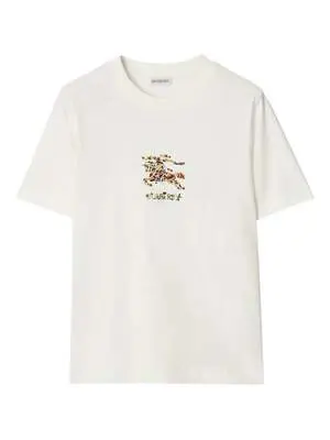 Burberry Frankie Ekd Flower Embroidered Cotton T-shirt - Multicolor