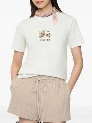 Burberry Frankie Ekd Flower Embroidered Cotton T-shirt
