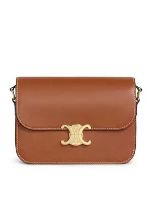 Celine Triomphe Classique Bag In Natural Calf Leather - Tan