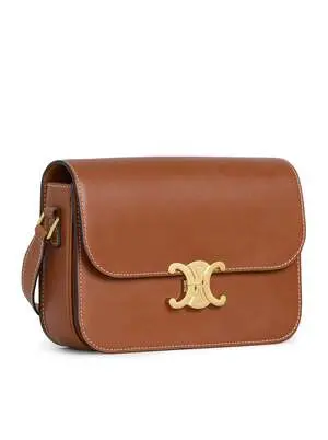 Celine Triomphe Classique Bag In Natural Calf Leather - Tan