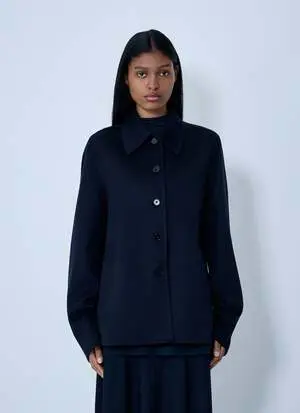 JIL SANDER Cashmere Single-breasted Coat - Blue