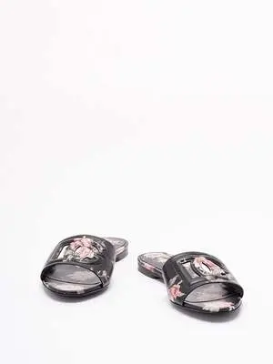 Dolce & Gabbana Floral Print Calf Leather Slides - Multicolor
