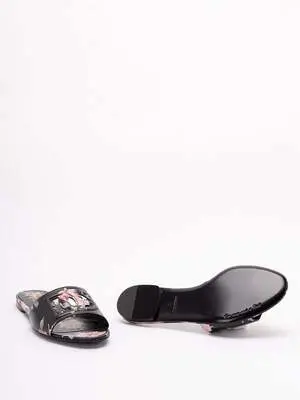 Dolce & Gabbana Floral Print Calf Leather Slides - Multicolor
