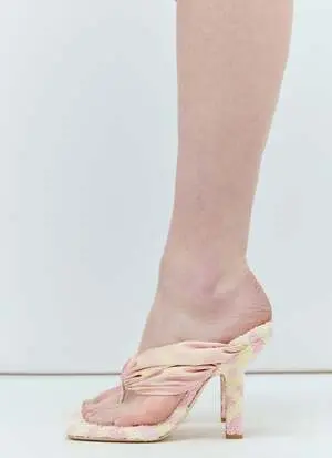 Burberry Check Pool Sandals With Stiletto Heel - Pink