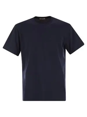 Herno Resort T-shirt In Cotton And Light Stretch Nylon - Blue
