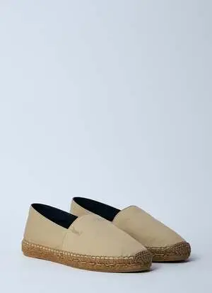 Saint Laurent Cotton Gabardine Espadrilles - Cream