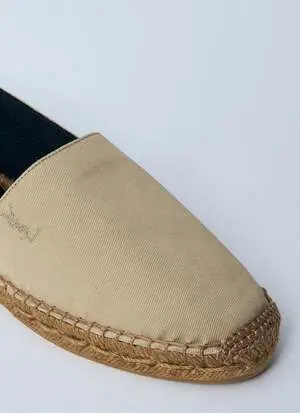 Saint Laurent Cotton Gabardine Espadrilles - Cream