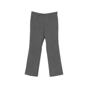 Prada Grey Virgin Wool Tailored Flare Trousers - Gray