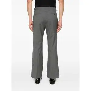 Prada Grey Virgin Wool Tailored Flare Trousers - Gray