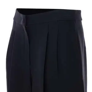 Fendi Wool Silk High-waist Wide Leg Pleated Trousers