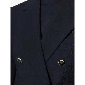 Max Mara Fitted Double-breasted Jacket With Gold-tone Buttons - Blue