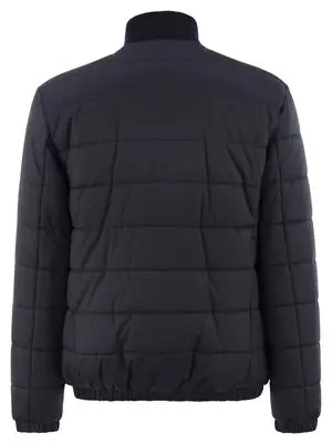 Kiton Technical Fabric Quilted Bomber Jacket - Blue