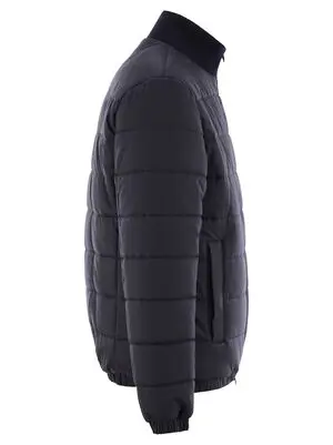 Kiton Technical Fabric Quilted Bomber Jacket - Blue