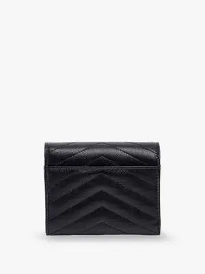 Saint Laurent Leather Wallet With Cassandre Logo On The Front - Multicolor