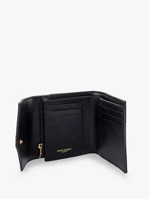 Saint Laurent Leather Wallet With Cassandre Logo On The Front - Multicolor