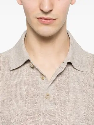 Brunello Cucinelli Linen And Cotton Blend Polo Shirt - Multicolor