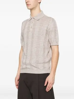 Brunello Cucinelli Linen And Cotton Blend Polo Shirt - Multicolor