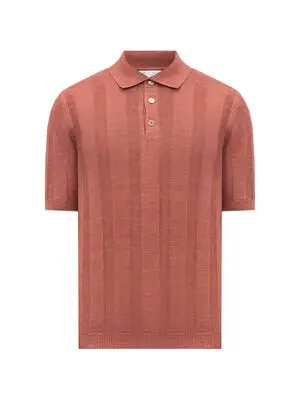 Brunello Cucinelli Linen And Cotton Blend Polo Shirt - Multicolor
