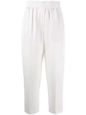 Brunello Cucinelli Viscose And Linen Fluid Twill Baggy Pull-on Pants