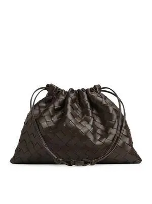 Bottega Veneta Pochette Dustbag In Woven Calfskin - Multicolor