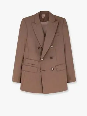 Max Mara Virgin Wool Double-breasted Blazer - Multicolor