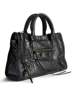 Balenciaga Small Arena Storico Lambskin Top Handle Bag - Black